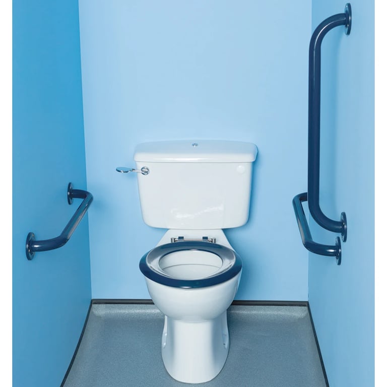 Twyford Avalon Doc M Close Coupled Rimless Toilet Pack - Blue - PK8160BE