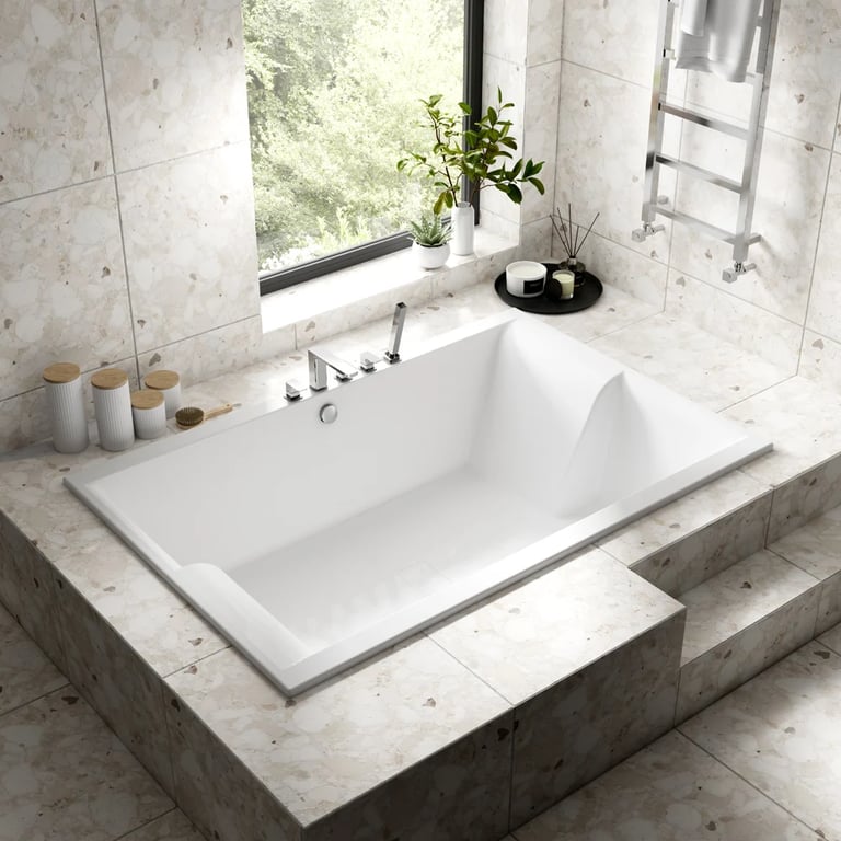 Sanctura Wide Double Ended 2 Person Inset Bath – 1800 x 1200mm