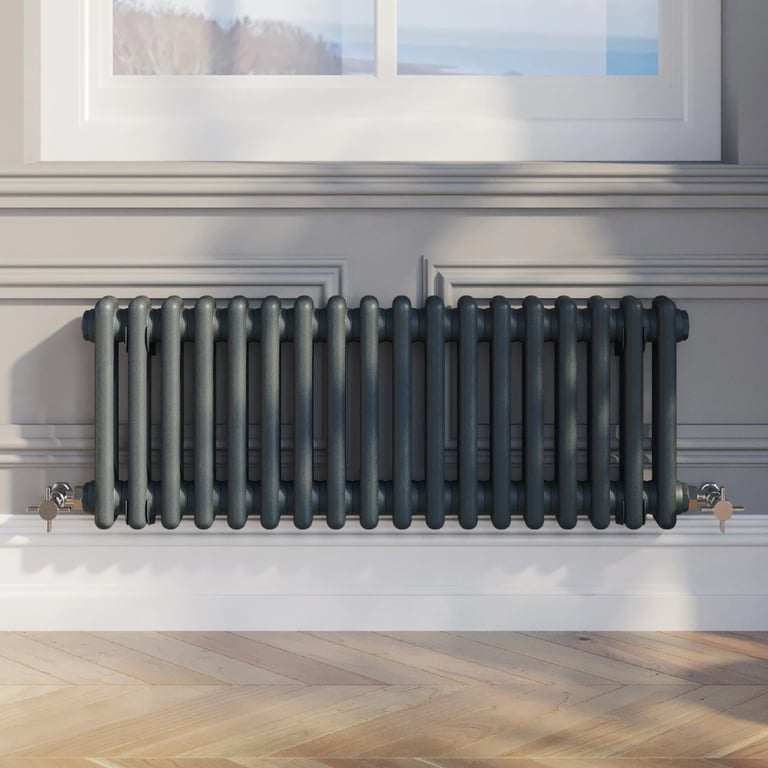 Park Lane Traditional Colosseum Double Bar Column Radiator Anthracite ...