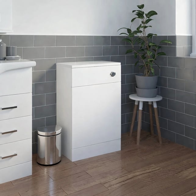 Alpine White Gloss Back to Wall Toilet Unit Only - 500mm