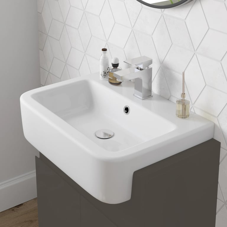 Ceramica Semi-Recessed Basin 600mm