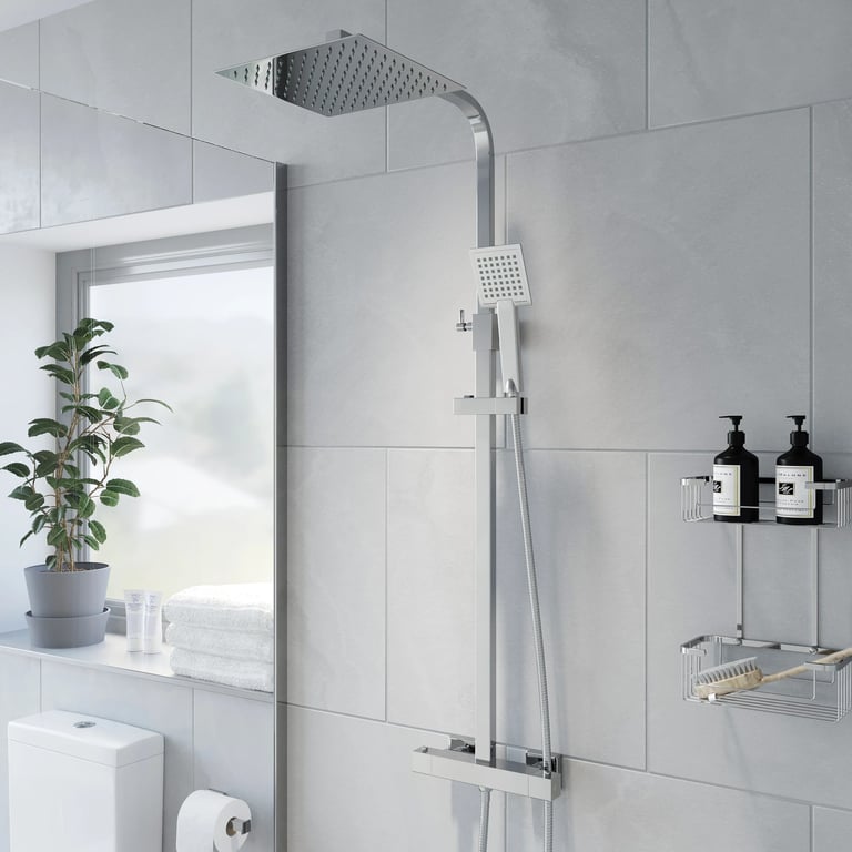 Thermostatic Bar Mixer Showers - Dual Head & Chrome