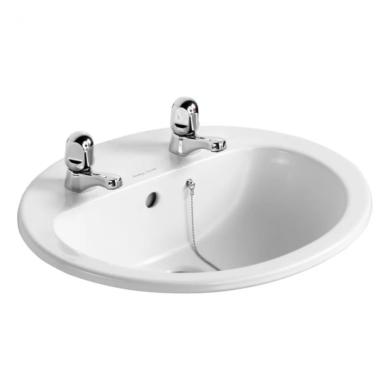 Armitage Shanks Orbit 21 Recessed Countertop Basin, 550mm 2 Tap Hole ...