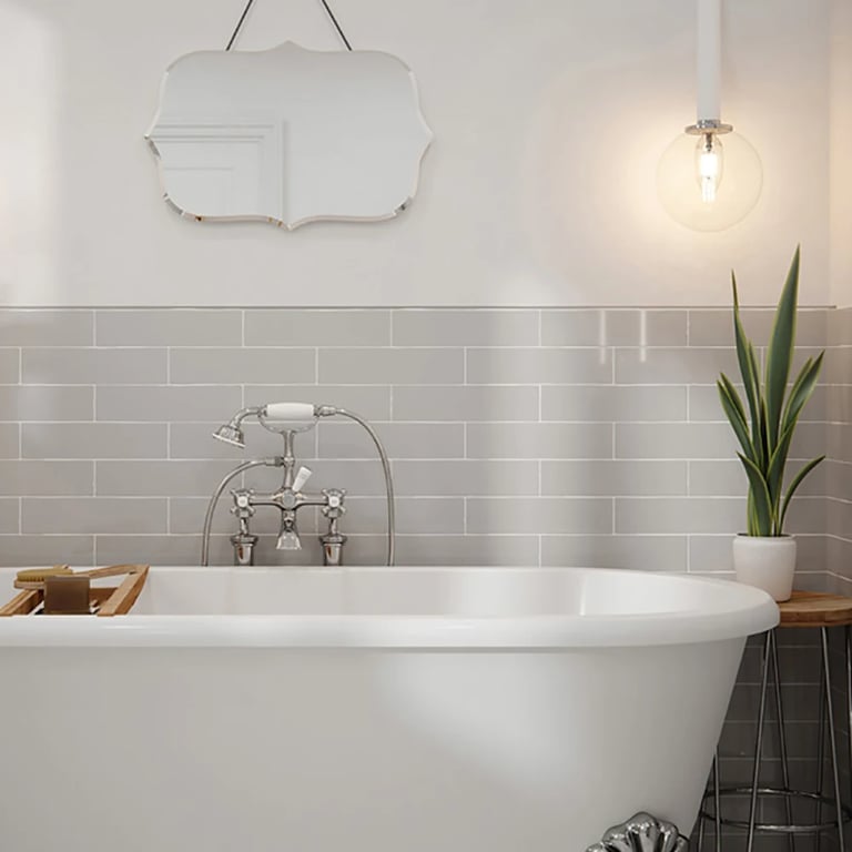 Amiata Bespoke Grigio Light Grey Ceramic Wall Tiles 75 x 300mm