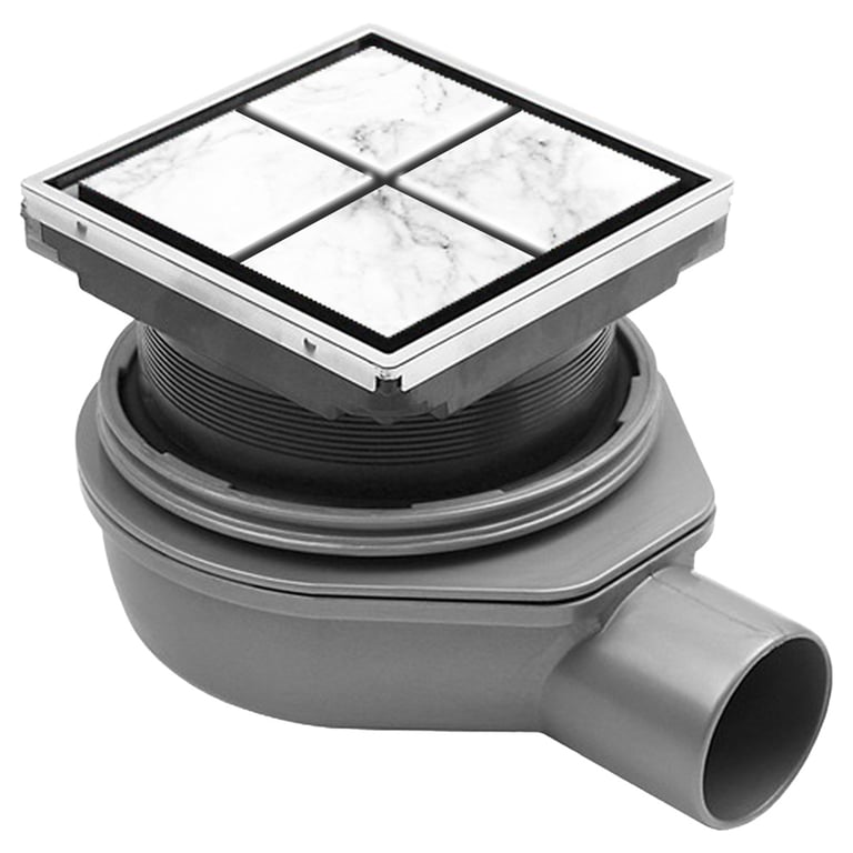 Diamond Square Wet Room Drain Waste Kit with Tileable Grid 120mm