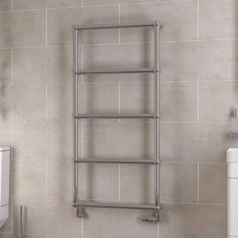 Eastlake Trad Flat Heated Towel Radiator 1195x600 Chrome