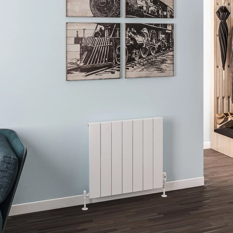 Solaro Rosano 600 x 660mm Designer Aluminium Radiator Matt White