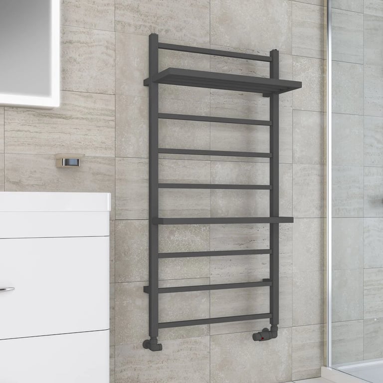 Solaro Launton Square Bar 1200 x 600mm Heated Towel Radiator with ...
