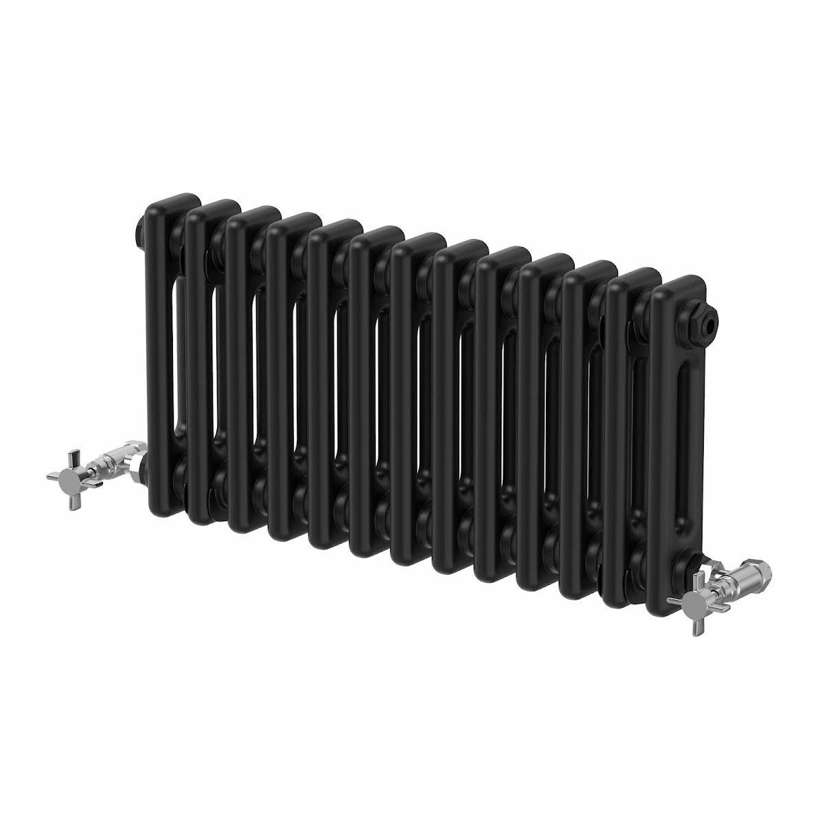 Park Lane Traditional Colosseum Double Bar Column Radiator Black 300 x ...