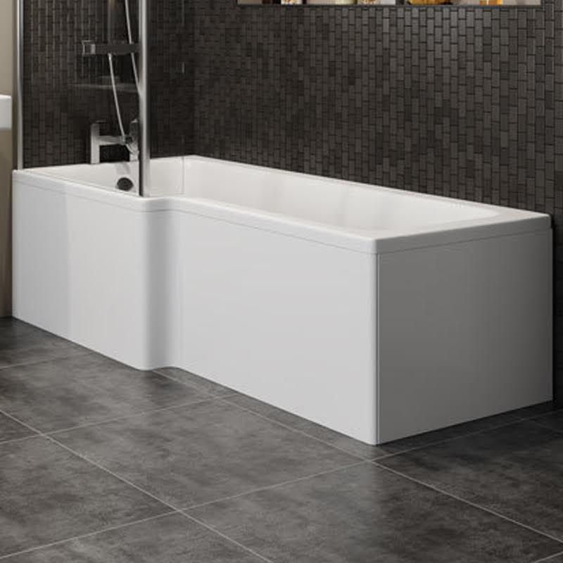 Ceramica L Shaped Shower Bath Bundle 1700mm Right Hand