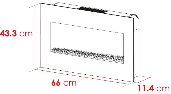 Sureflame WM-9334 26 inch Remote Control black Electric Wall Mounted ...