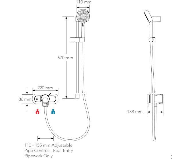 Mira Select EV Thermostatic Exposed Mixer Shower - Chrome