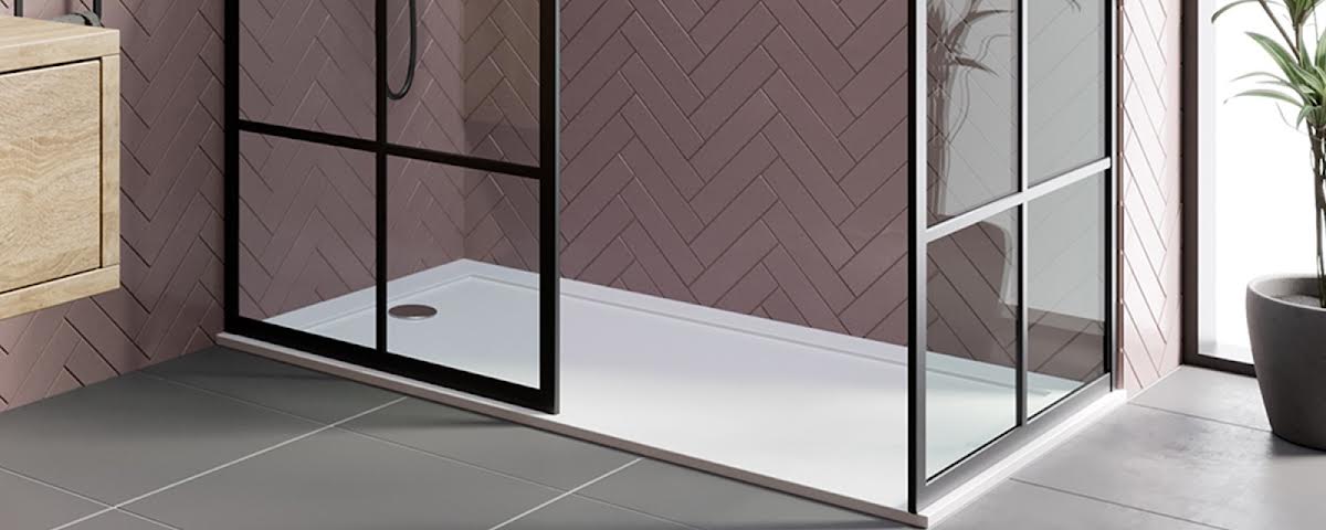 Diamond Grid Wet Room Screens 1200 x 800mm with Return Panel