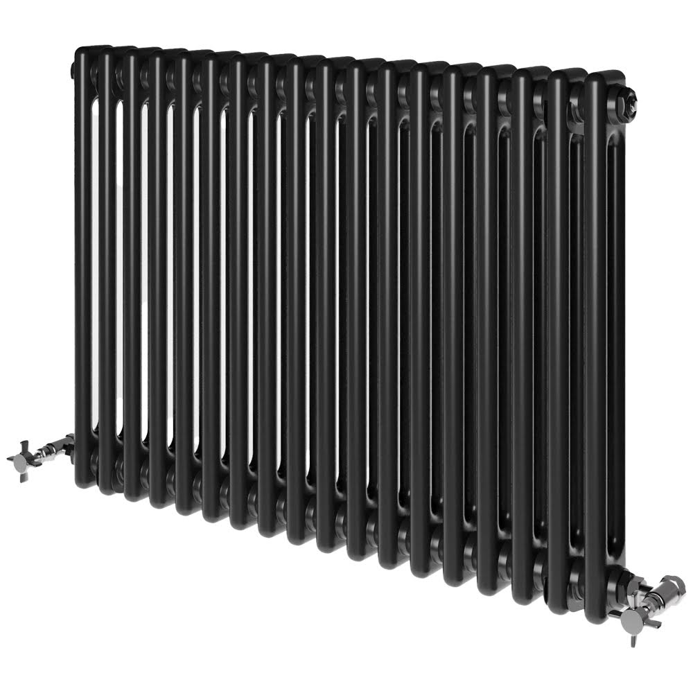 Park Lane Traditional Colosseum Double Bar Column Radiator Black - 600 ...