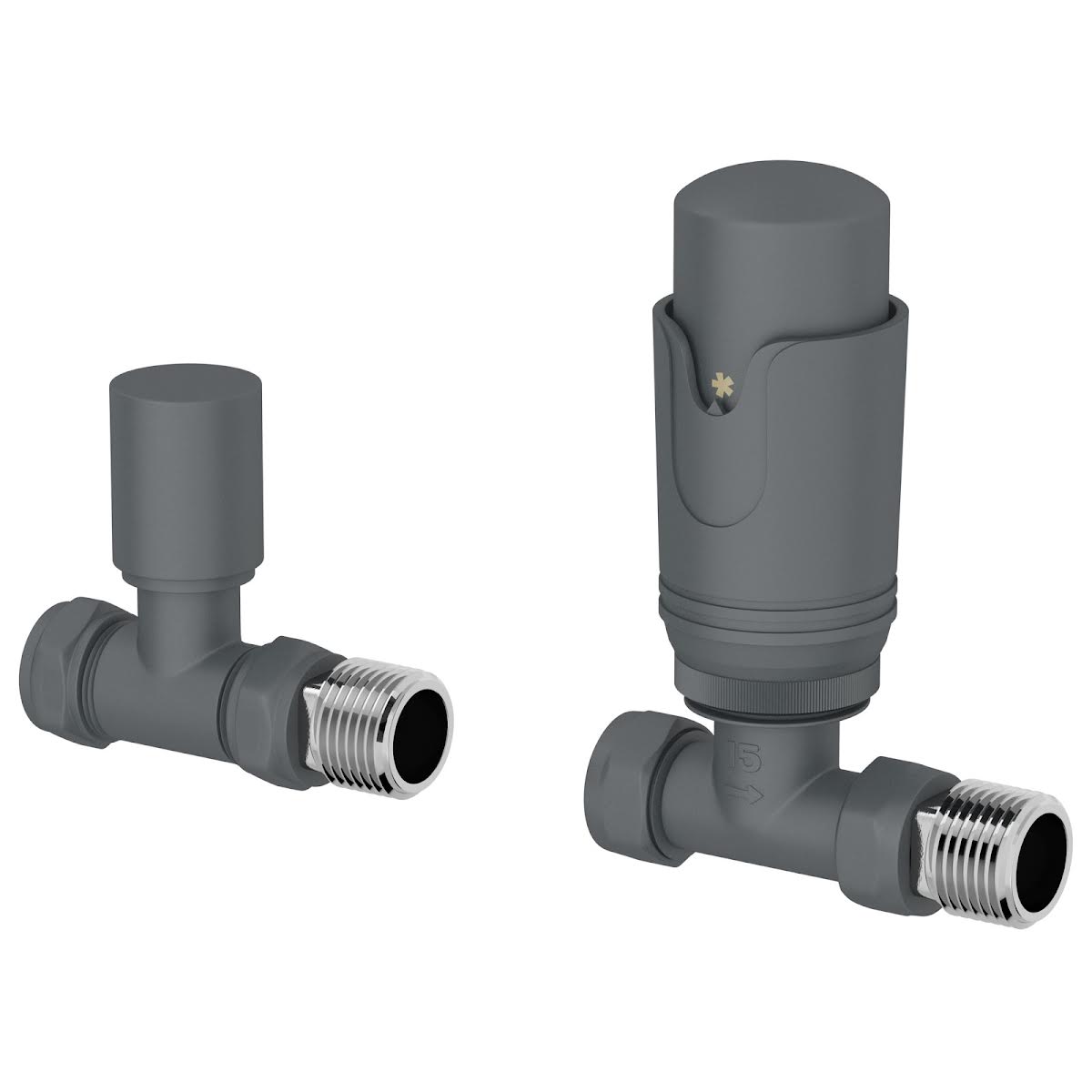 Duratherm Straight Anthracite Thermostatic Radiator Valve and Lock ...