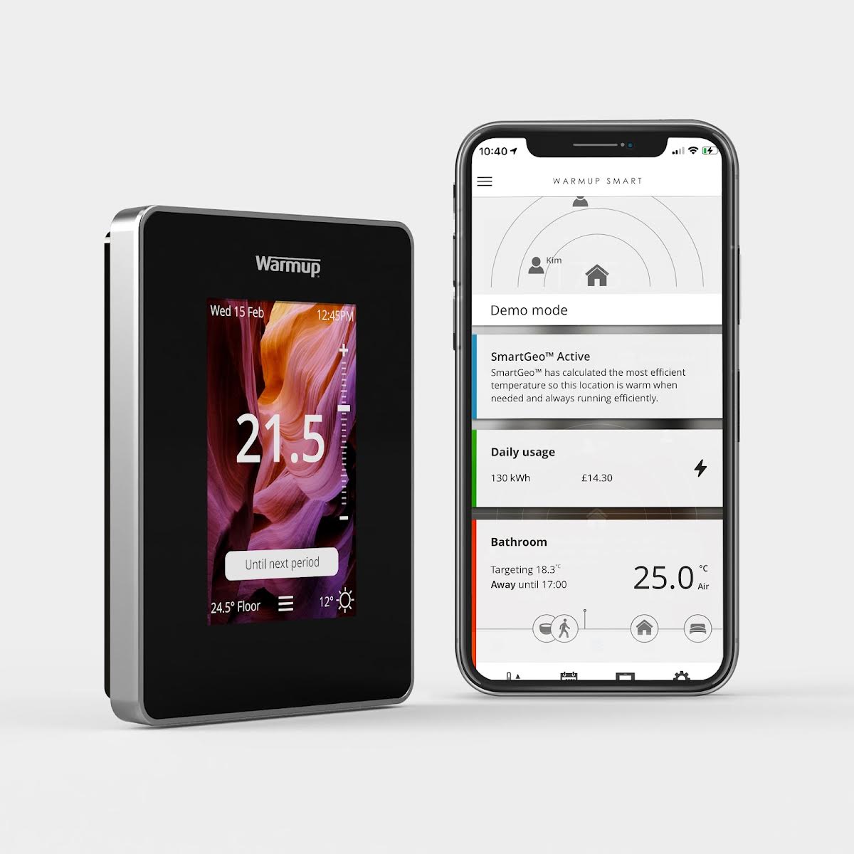 Warmup 6iE WiFi Thermostat Controller Onyx Black - 6IE-01-OB-DC