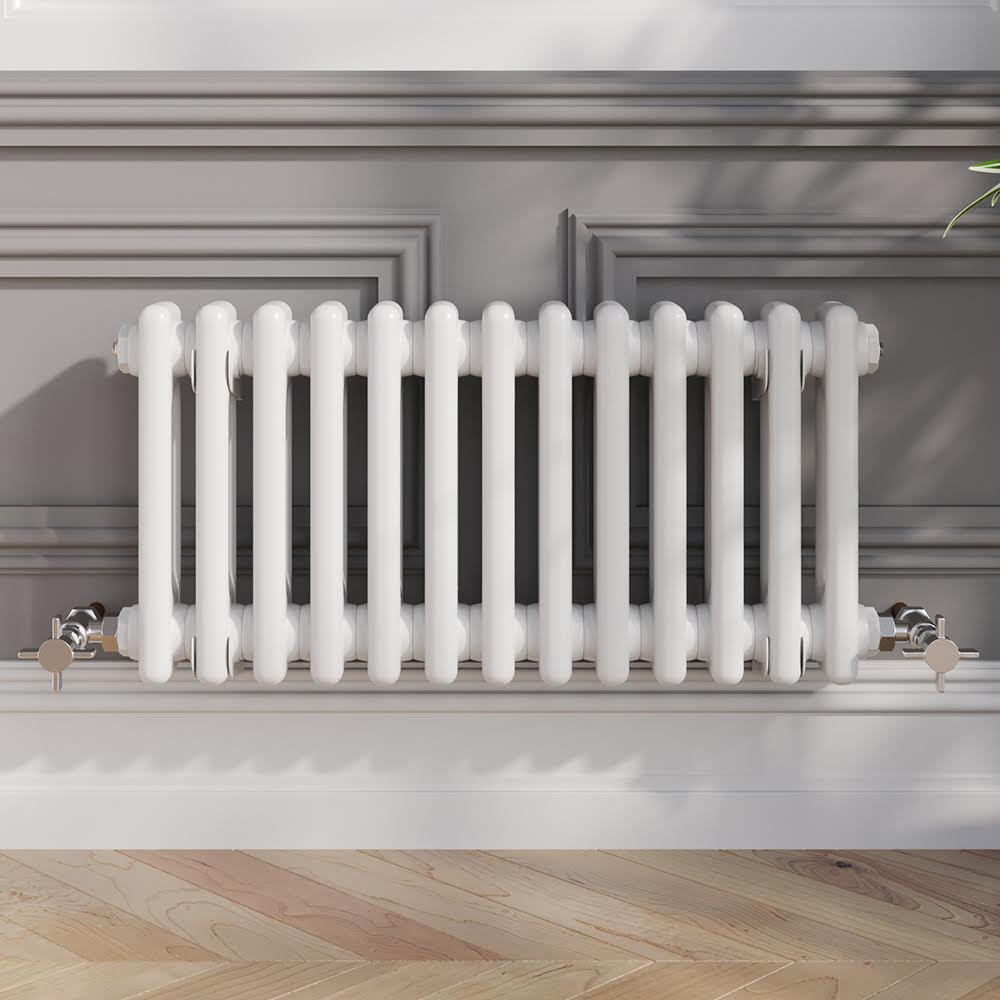 Park Lane Traditional Colosseum Double Bar Column Radiator White 300 x ...