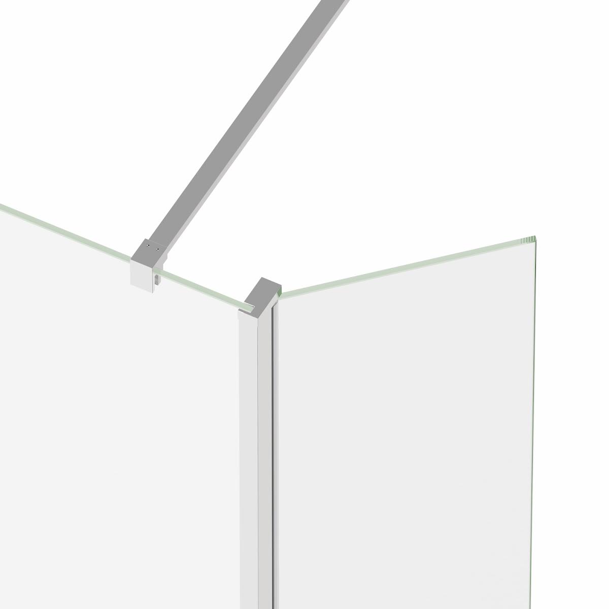 Diamond Wet Room Shower Screen 1200mm - Swivel Return Chrome