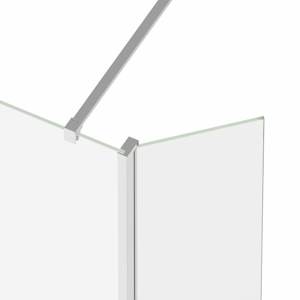 Diamond Wet Room Shower Screen 1200mm - Swivel Return Chrome