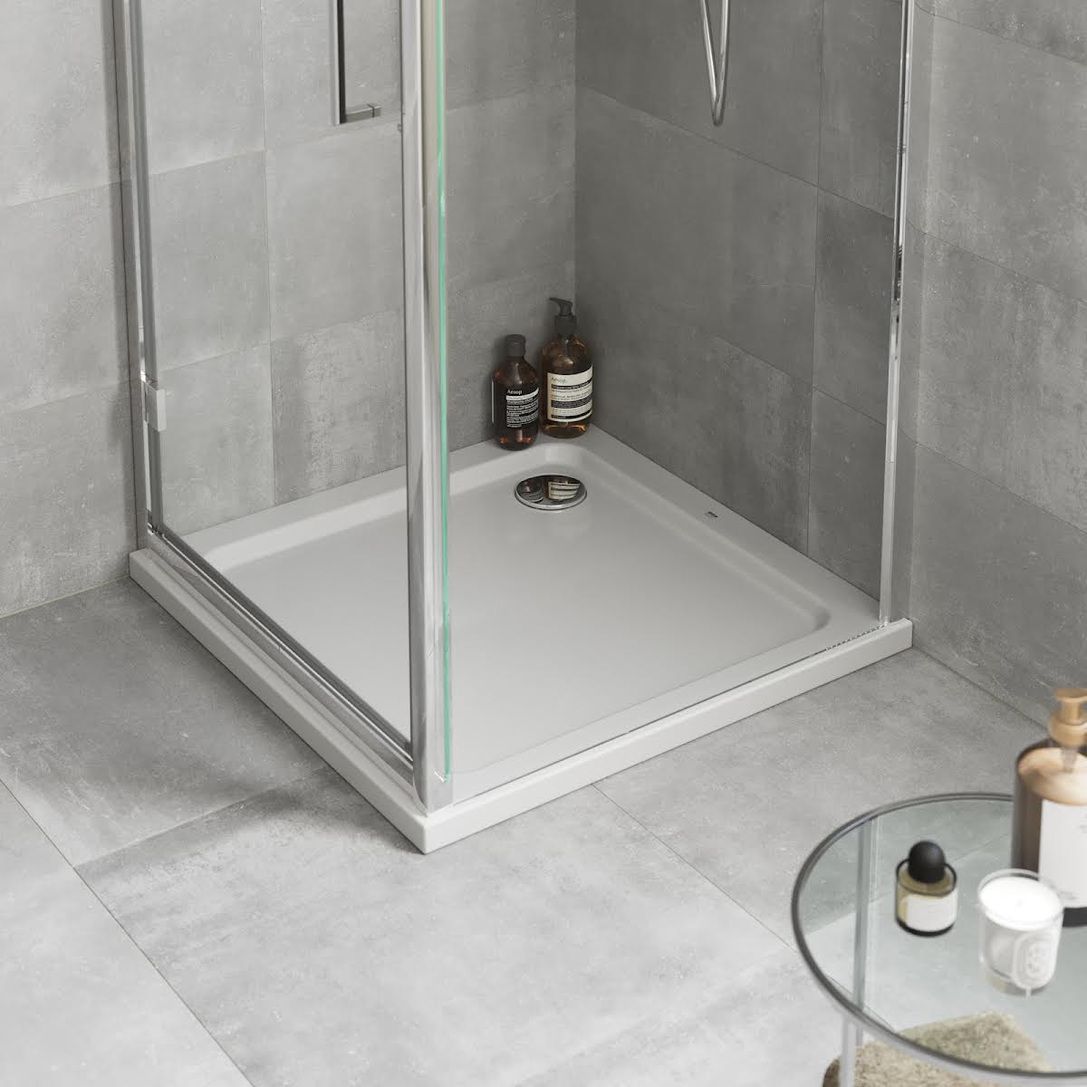 Mira Flight Low Square Stone Resin Shower Tray 800 x 800mm