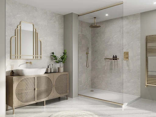 Multipanel Pure Valmasino Marble Bathroom Wall Panel Hydrolock 2400 x ...