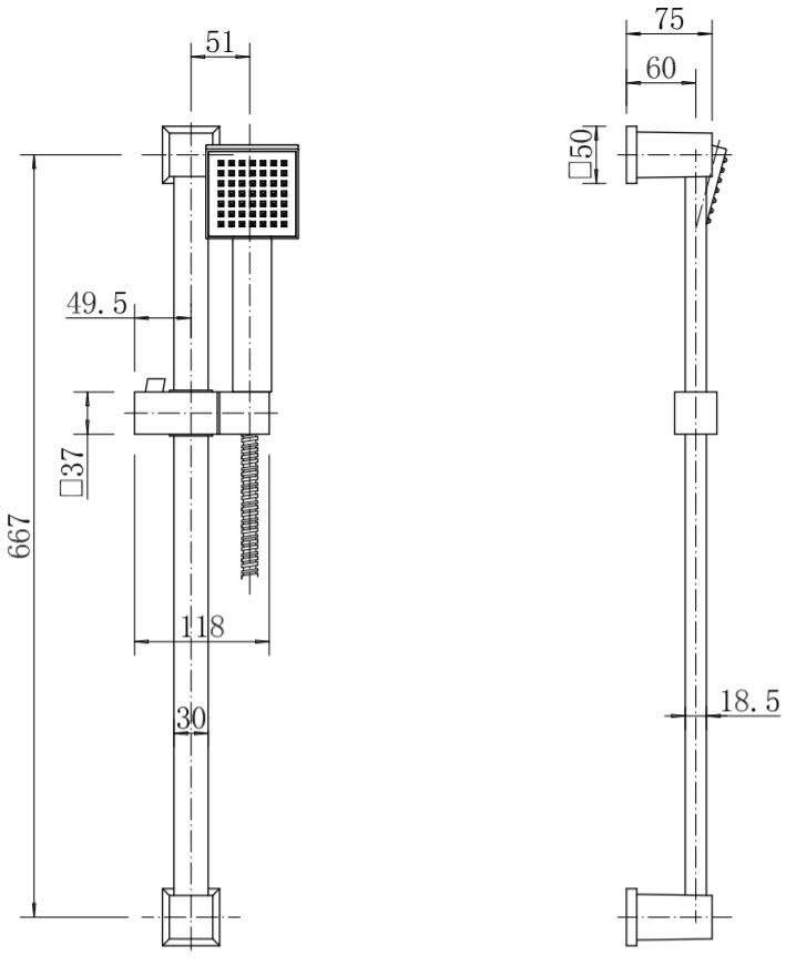 Architeckt Thermostatic Concealed Square Shower with Wall Mounted and ...