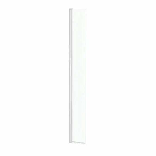Diamond Wet Room Fluted Hinged Return Panel - 8mm Chrome