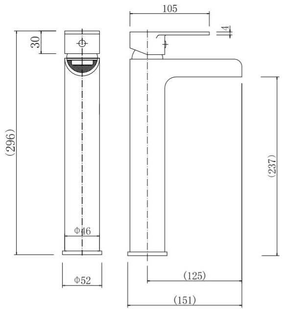 Architeckt Edsberg High Rise Basin Mixer Waterfall Tap