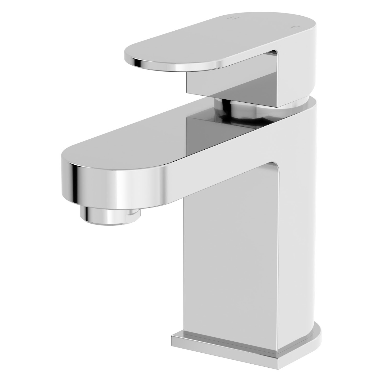 Modern Bathroom Mono Basin Sink Mixer Tap Chrome Single Lever Curved