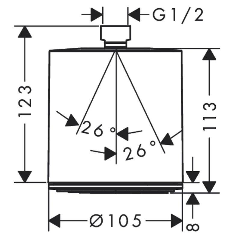 hansgrohe Pulsify S 105 1jet PowderRain Overhead Shower Head - Chrome