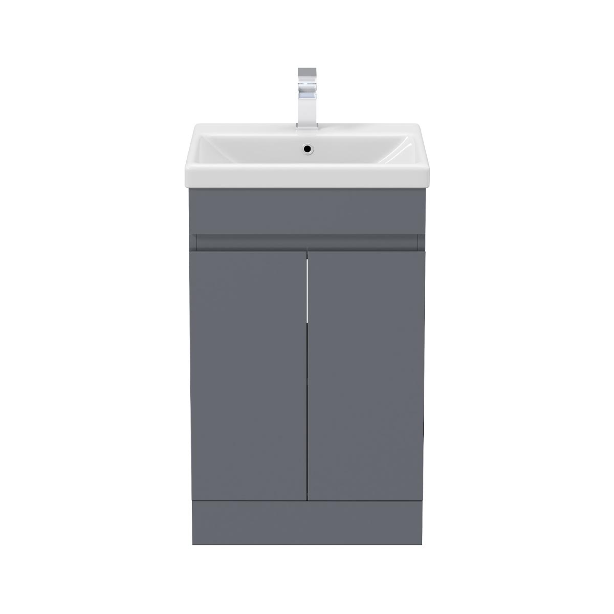 Artis Centro Flat Pack Grey Gloss Vanity Unit & Basin 500mm