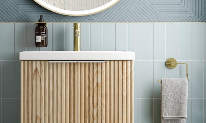 Artis Fluted Freestanding Wood Vanity Unit - 600mm