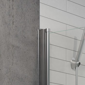 Bathroom 1700 J Shape Right Hand Bath Shower Screen Front Panel Corner ...