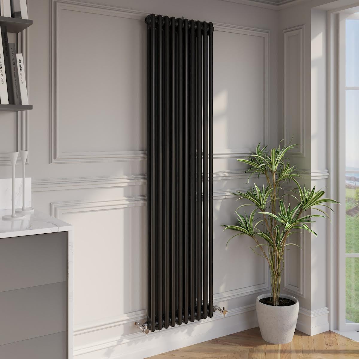 Park Lane Traditional Vertical Colosseum Double Bar Column Radiator ...