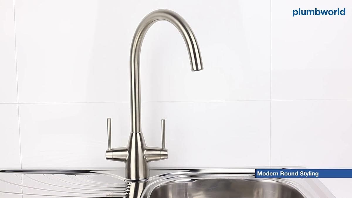 Sauber Vevey Kitchen Mixer Tap - Brushed Finish