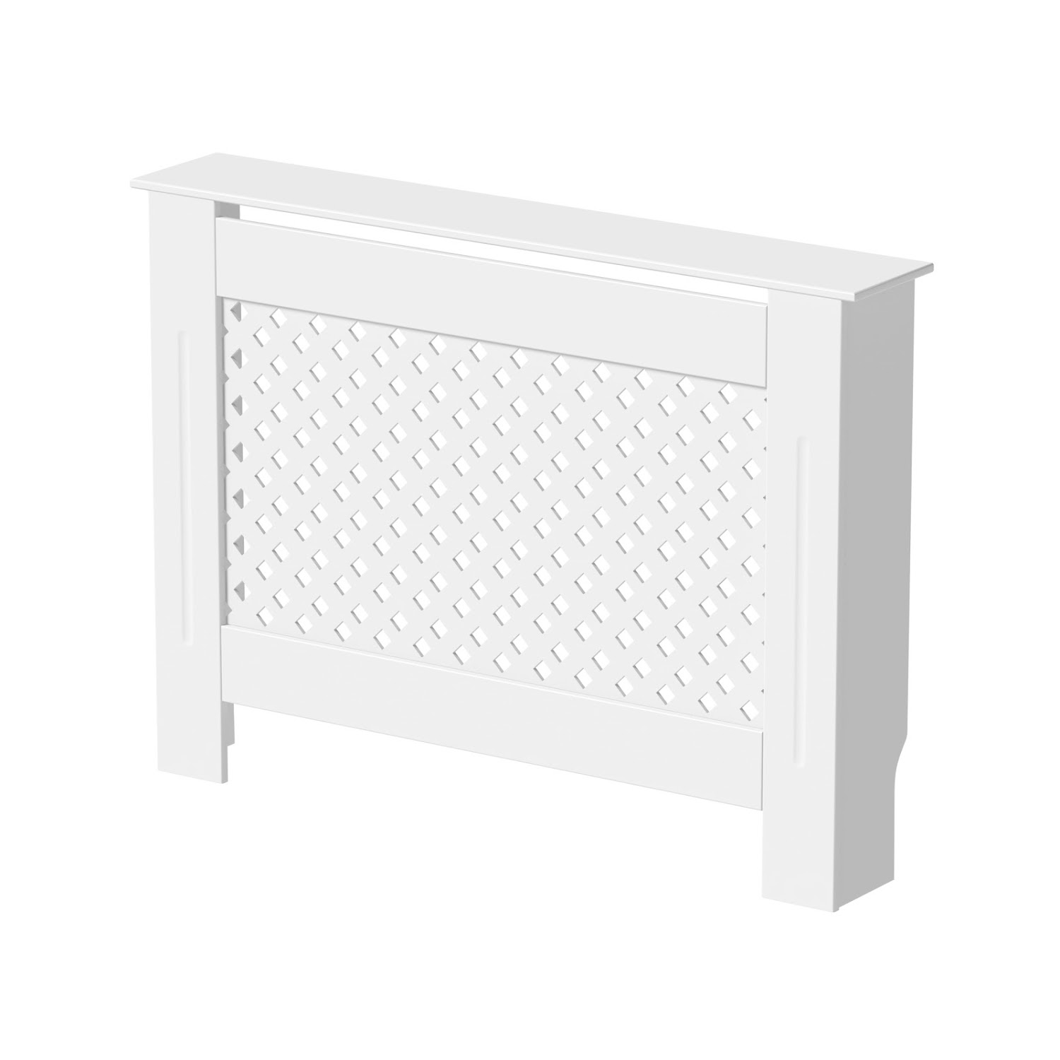 Modern MDF Radiator Cover Wall Cabinet Small Wood White Diamond Style ...