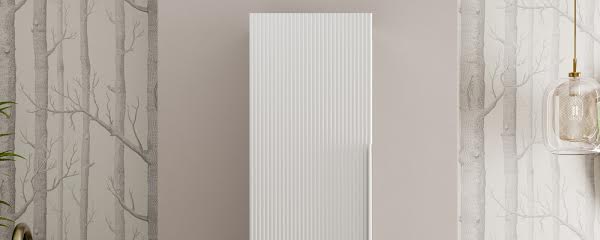 Artis Fluted White Tall Storage Cabinet - 1200 x 350mm