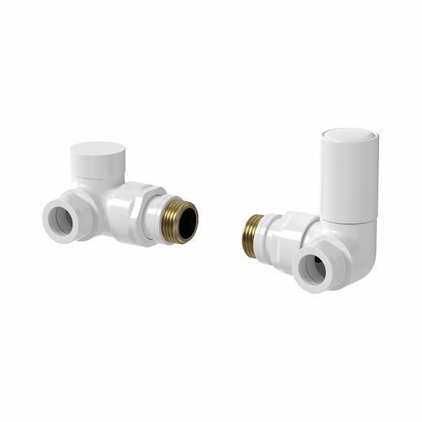 DuraTherm Corner White Radiator Valve Pack - 15mm