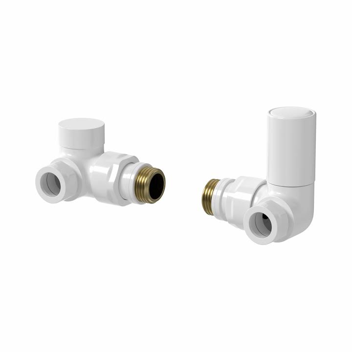 DuraTherm Corner White Radiator Valve Pack - 15mm