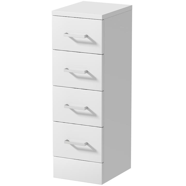 Alpine White Gloss 4 Drawer Storage Unit 250 x 300mm