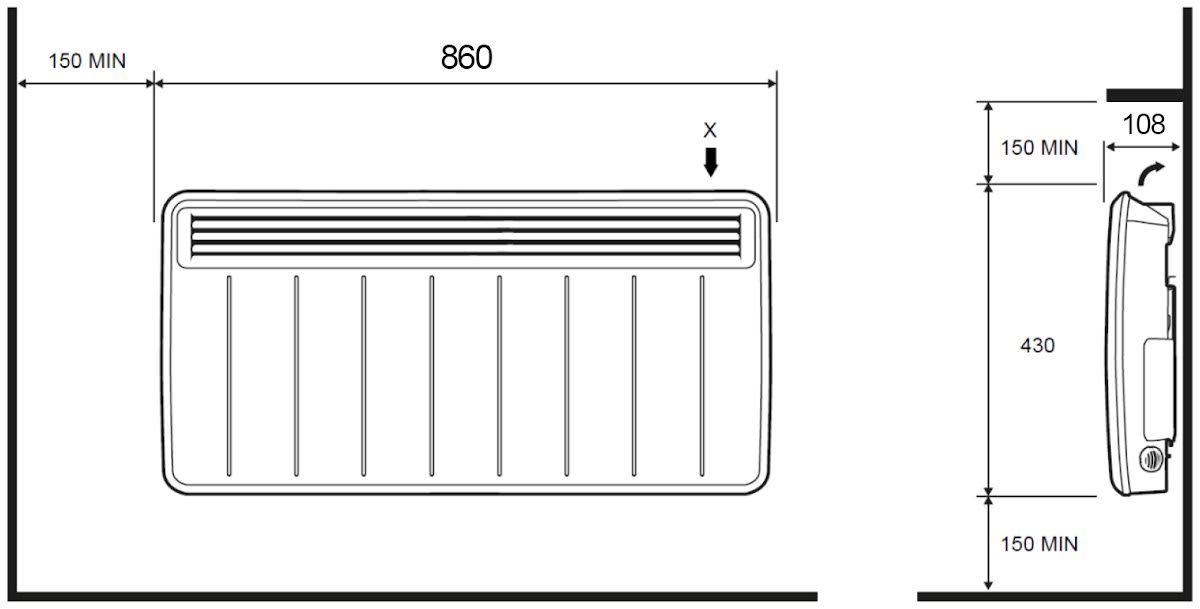 Dimplex PLXE Wall Mounted Smart Electric Panel Heater 2000w