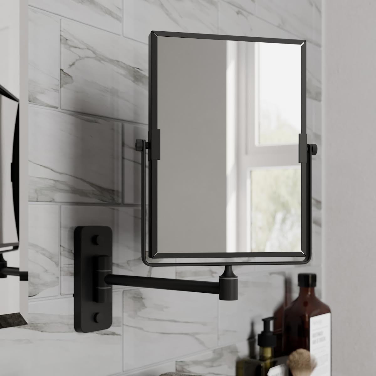 Vale Designs Wall Mounted Rectangular Shaving Mirror - Black