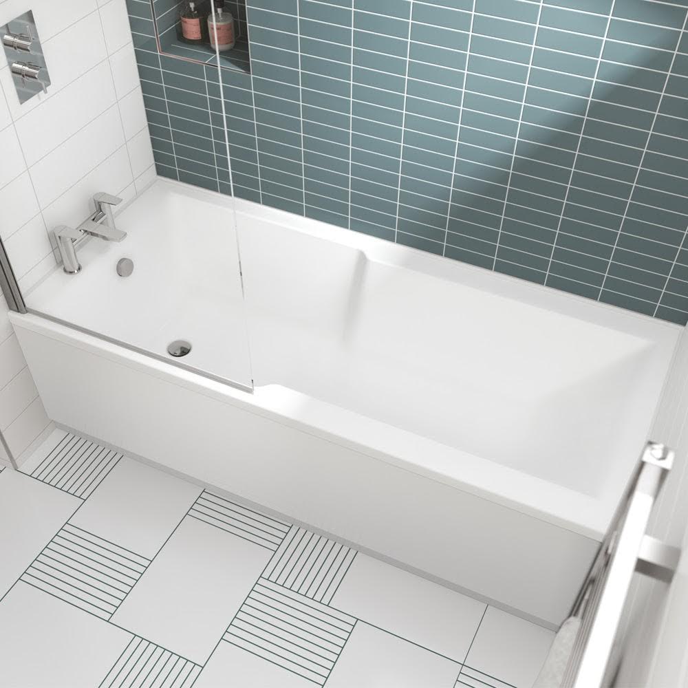 Hudson Reed Eternalite Linton Shower Bath 1700 x 750mm with Side Panel