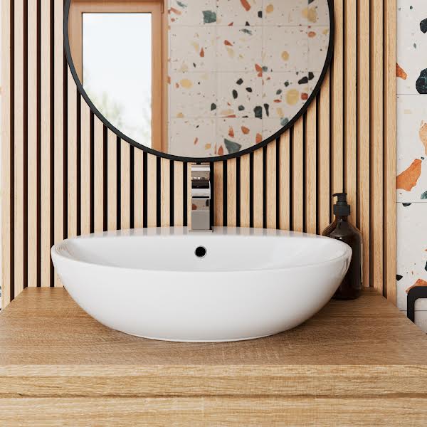 Affine Oval Countertop Basin White - 550 x 420mm