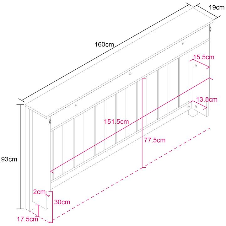 Vale Designs Wood Black Radiator Cover - Large with Drawers