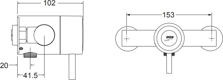 Mira Element Thermostatic Exposed Mixer Shower Valve