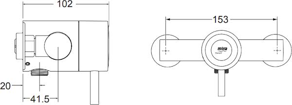 Mira Element Thermostatic Exposed Mixer Shower Valve