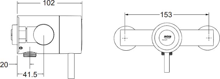 Mira Element Thermostatic Exposed Mixer Shower Valve