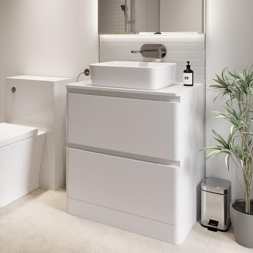 Regis Forma 800mm White Gloss Vanity Unit & Croix White Basin