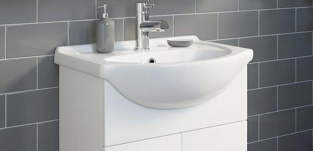 Ceramica White Gloss Semi-Recessed Basin - 550mm